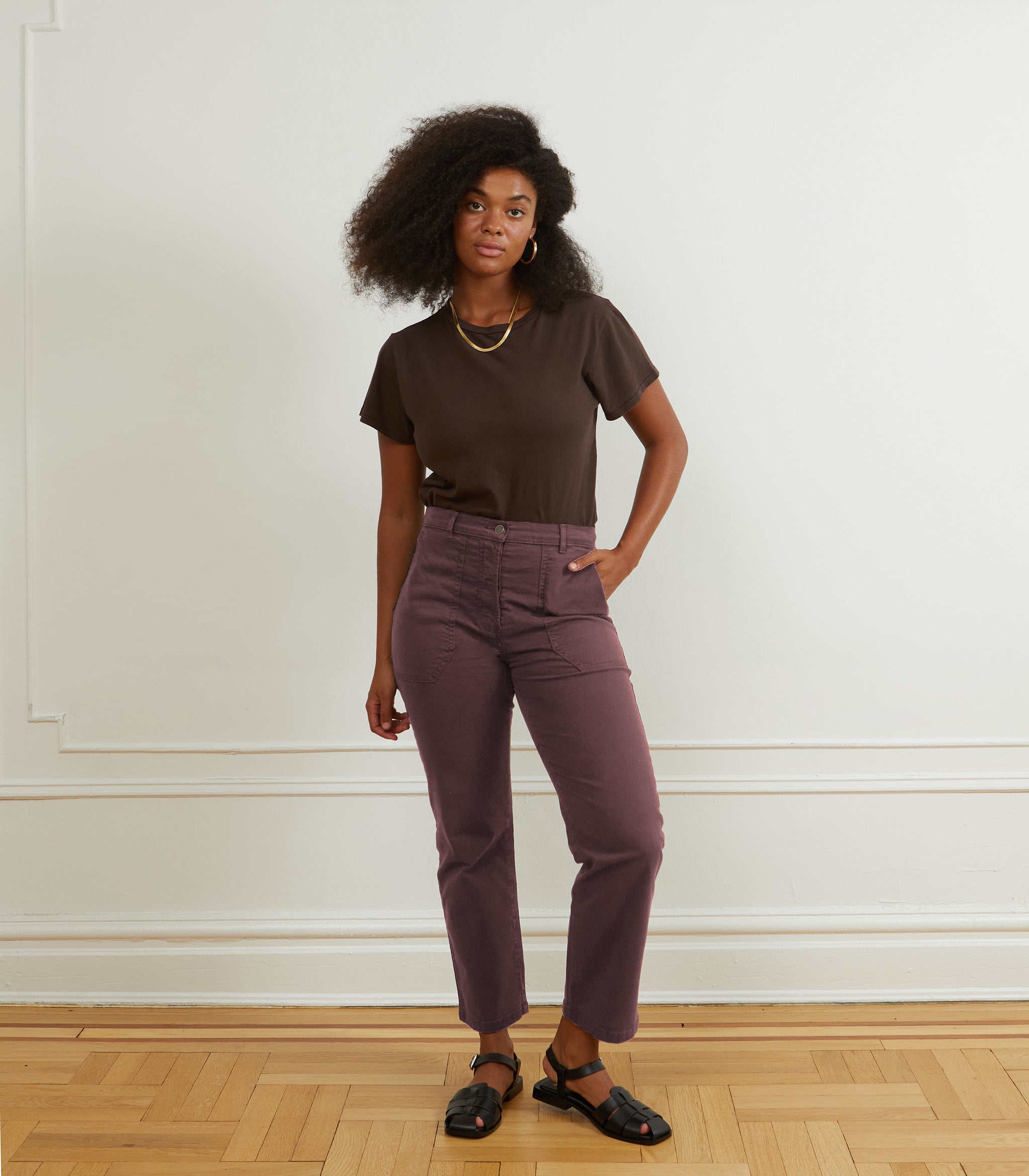James Straight-Leg Work Pant - Mauve | LOUP