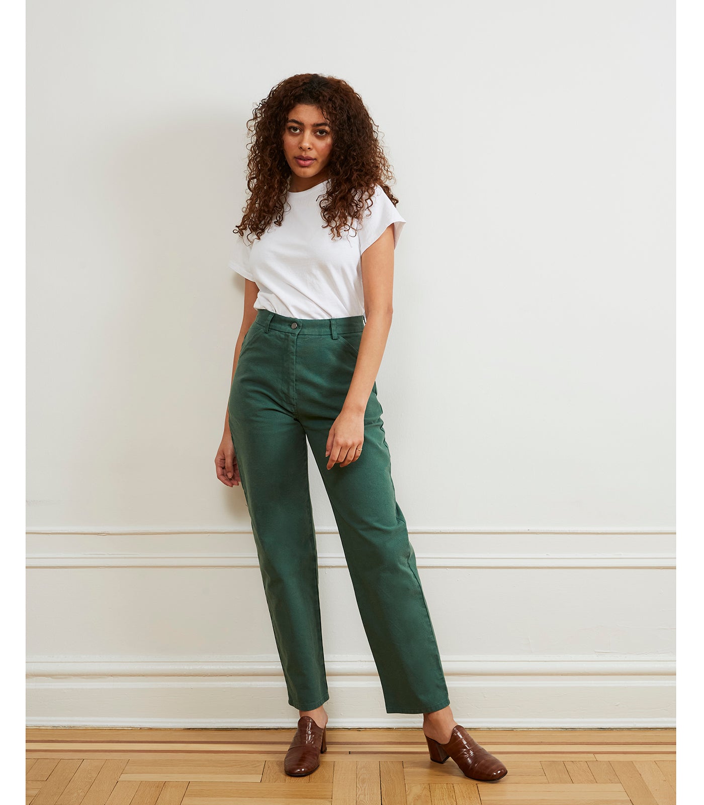 Agnes High Rise Painter Pants - Hunter Green | LOUP