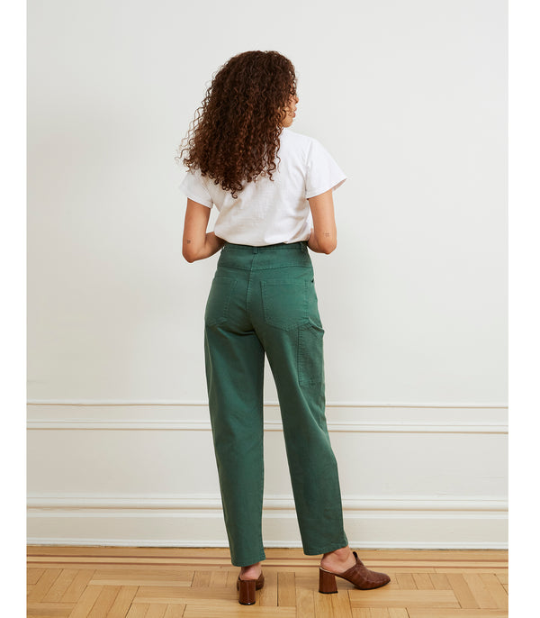 Agnes High Rise Painter Pants - Hunter Green | LOUP
