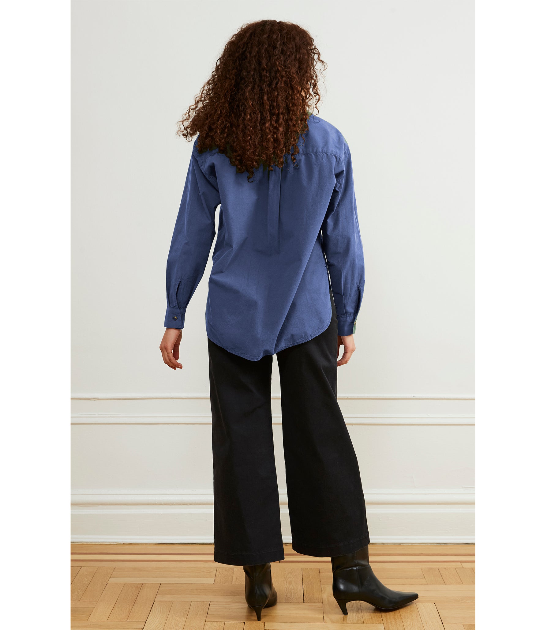 Elise Oversized Button Up Shirt - Yale Blue | LOUP
